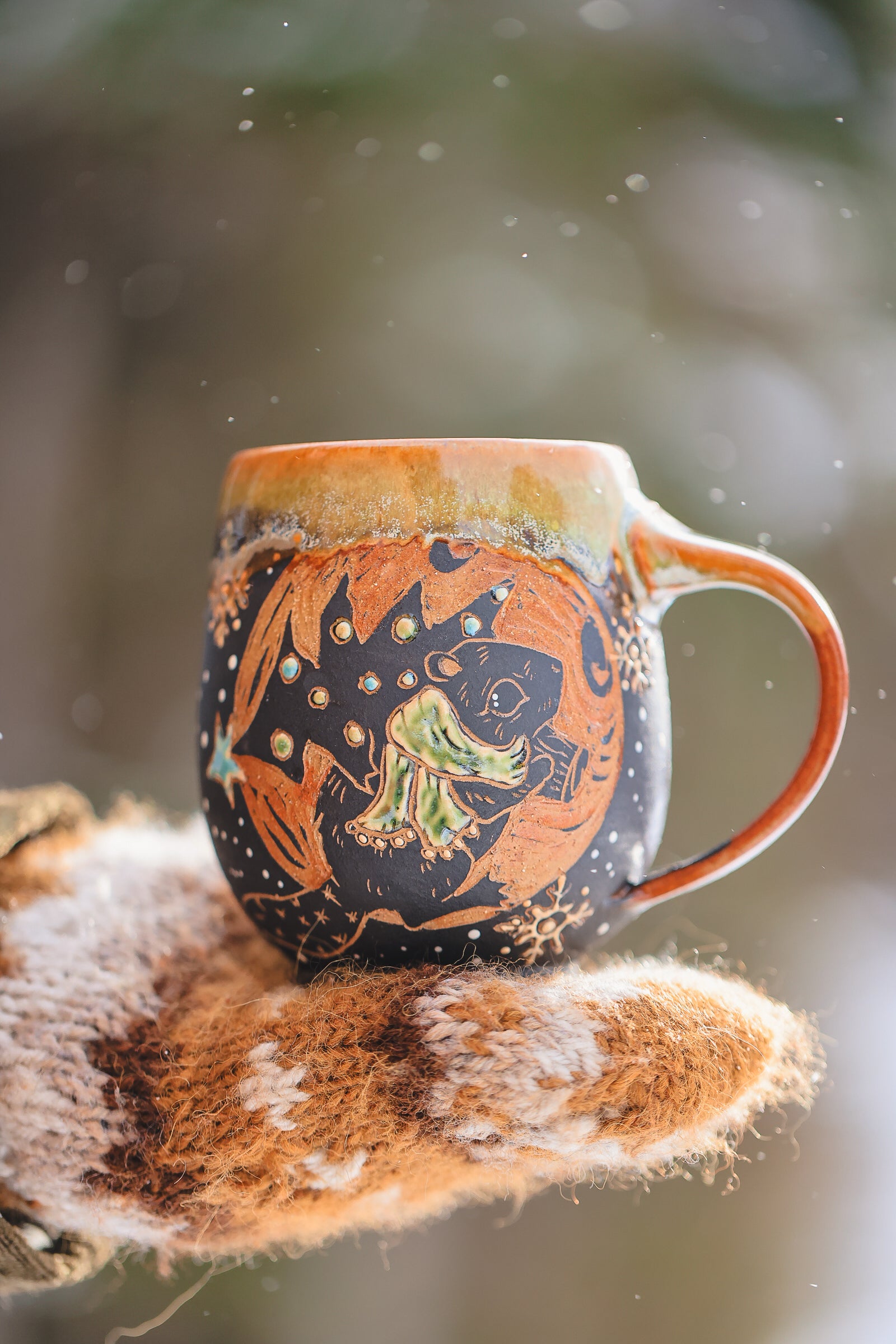 #9 Moonlit Busy Beaver Mug 14 oz – Pitch Pine Pottery