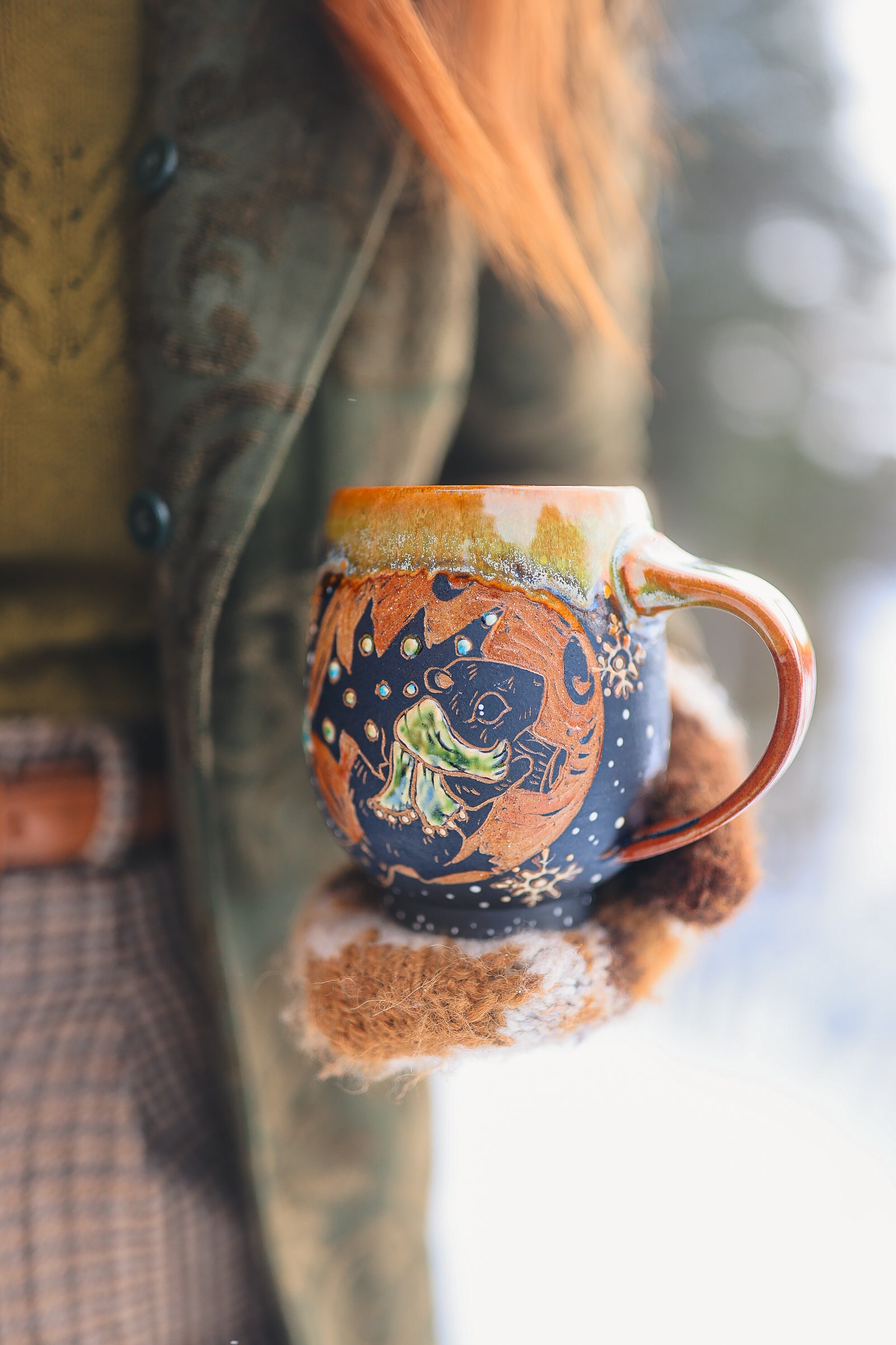 #9 Moonlit Busy Beaver Mug 14 oz – Pitch Pine Pottery